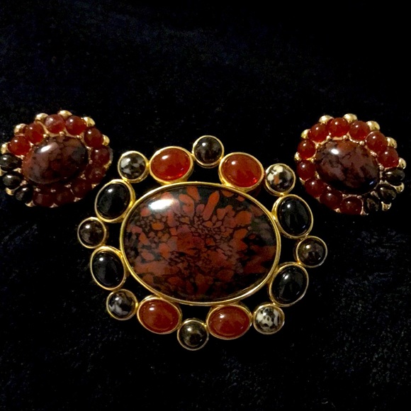Monet | Jewelry | Monet Brooch Earrings Early 98s Beautiful | Poshmark